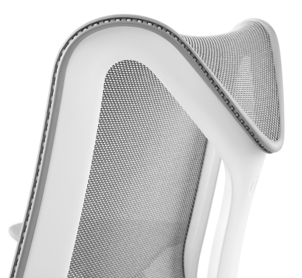 Herman Miller Cosm Studio White High Back Chair Leaf Arms