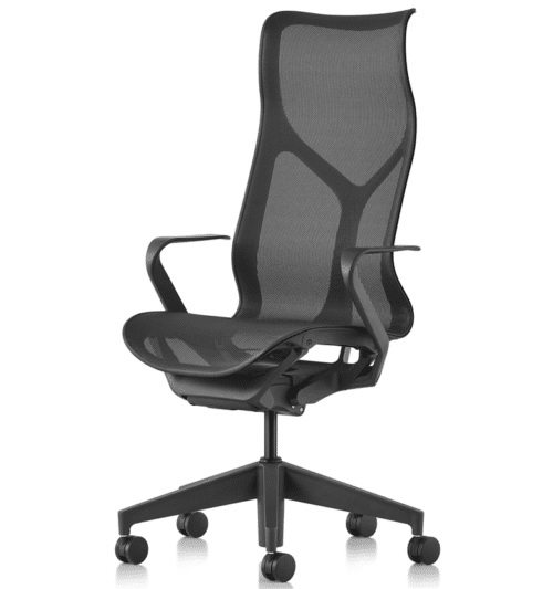 Herman Miller Cosm Graphite High Back Chair Fixed Arms